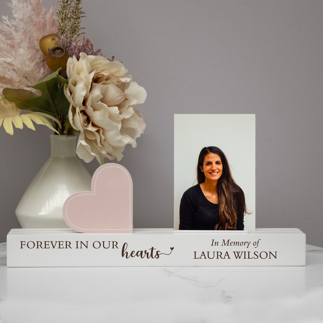Forever in Our Hearts Memorial Photo Display Gift | Sympathy Picture ...