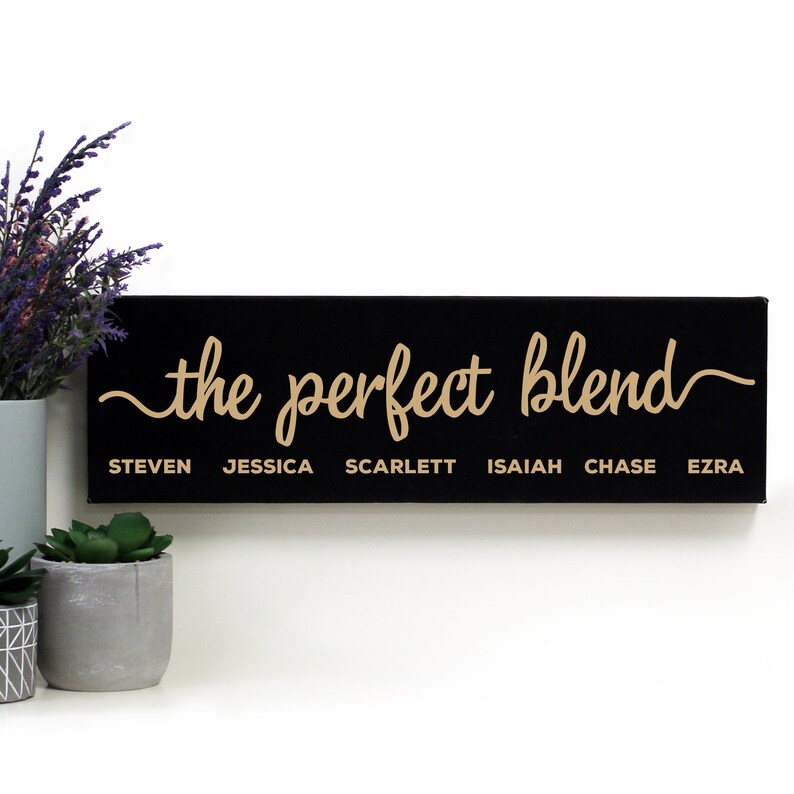 The Perfect Blend Wall Sign Personalized Blended Family Sign | Etsy