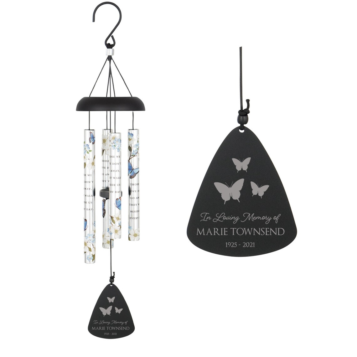 Butterfly Memorial Wind Chime Personalized Butterfly Wind - Etsy