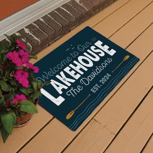 Lake House Welcome Mat | Personalized Lakehouse Doormat | Welcome to ...
