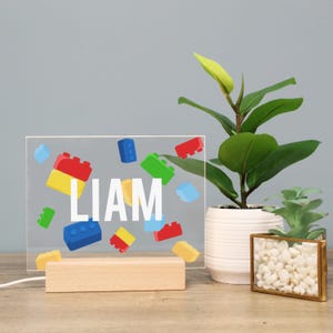 Personalized Building Blocks LED Light | Blocks Night Light | Boy Kid's ...