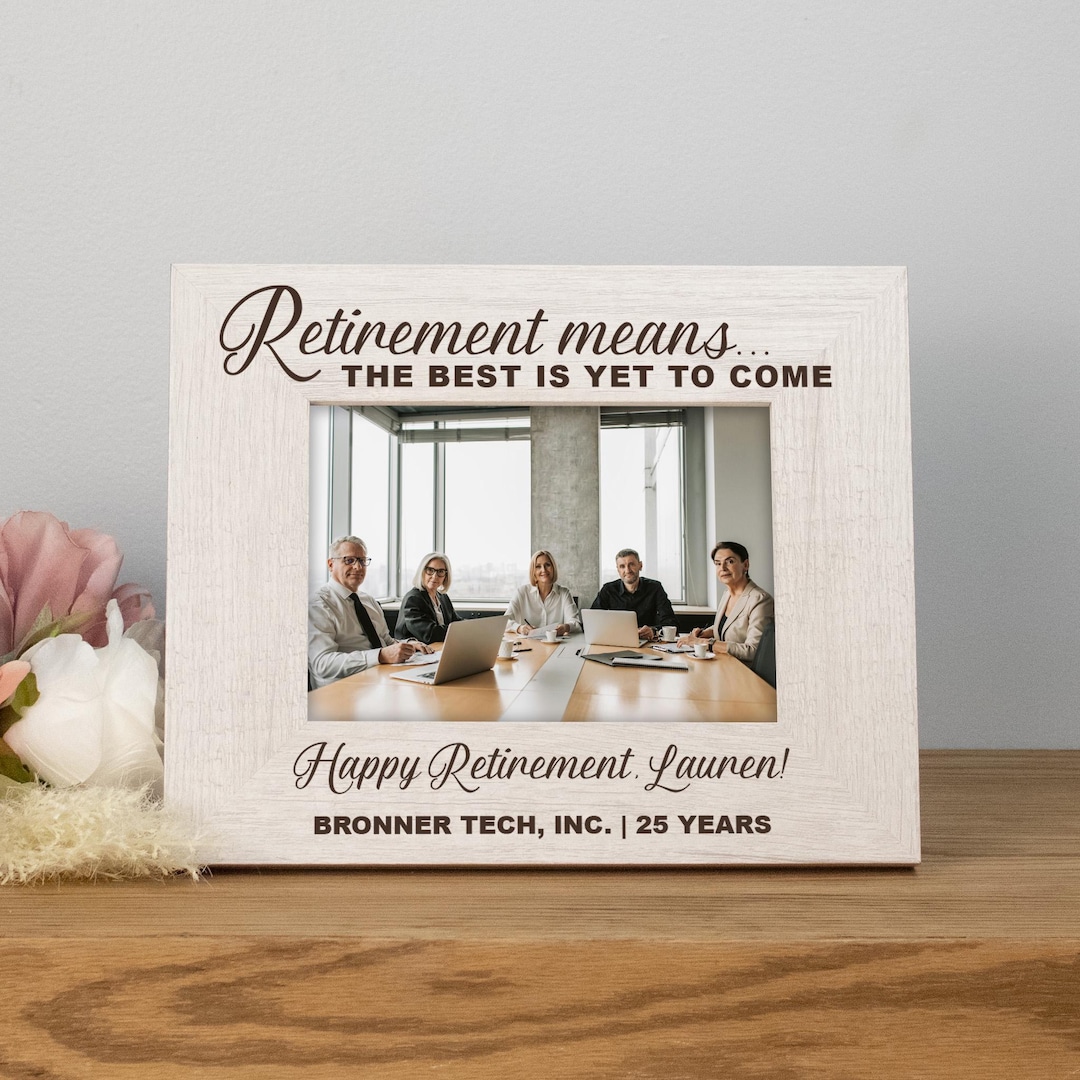 Retirement Picture Frame | Personalized Retirement Gift From Coworkers ...