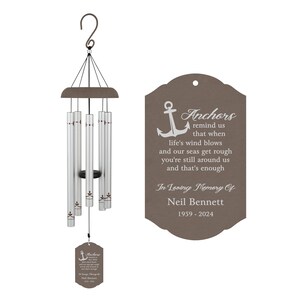 Anchor Memorial Wind Chime | Personalized Nautical in Memory of ...
