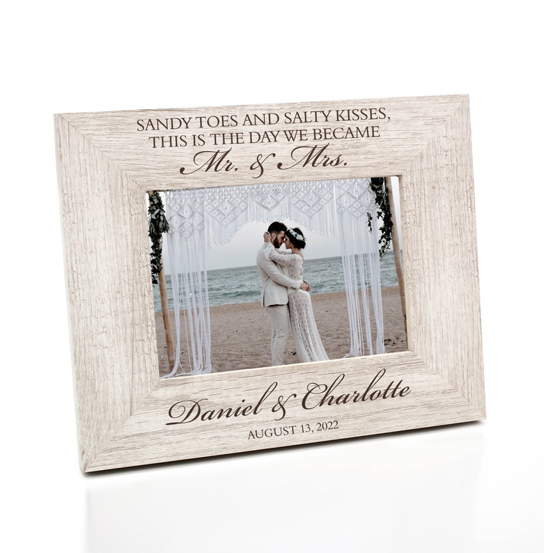 Beach Wedding Picture Frame Personalized With Names and - Etsy