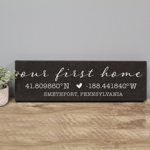 Our First Home Gift Coordinates First Home Sign First Time - Etsy