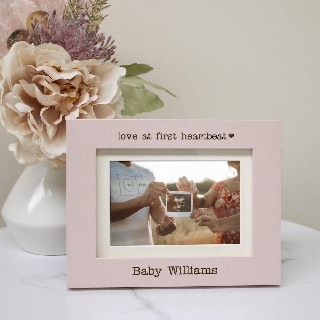 Love at First Heartbeat Baby Frame | Personalized Baby Sonogram Picture ...