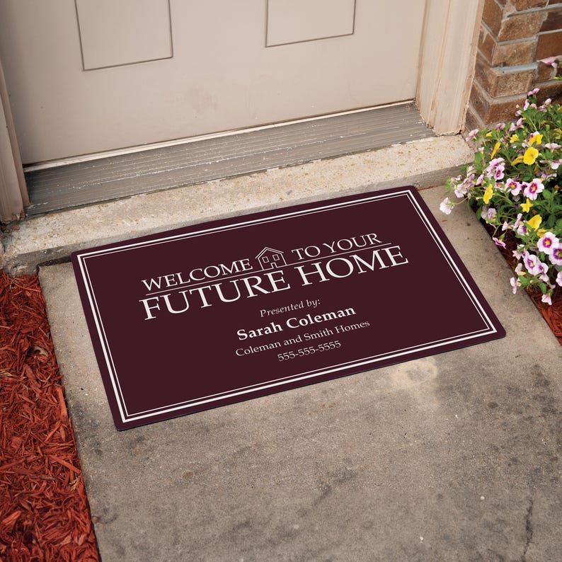 Realtor Welcome Door Mat | Personalized Realty Door Rug | Welcome to ...