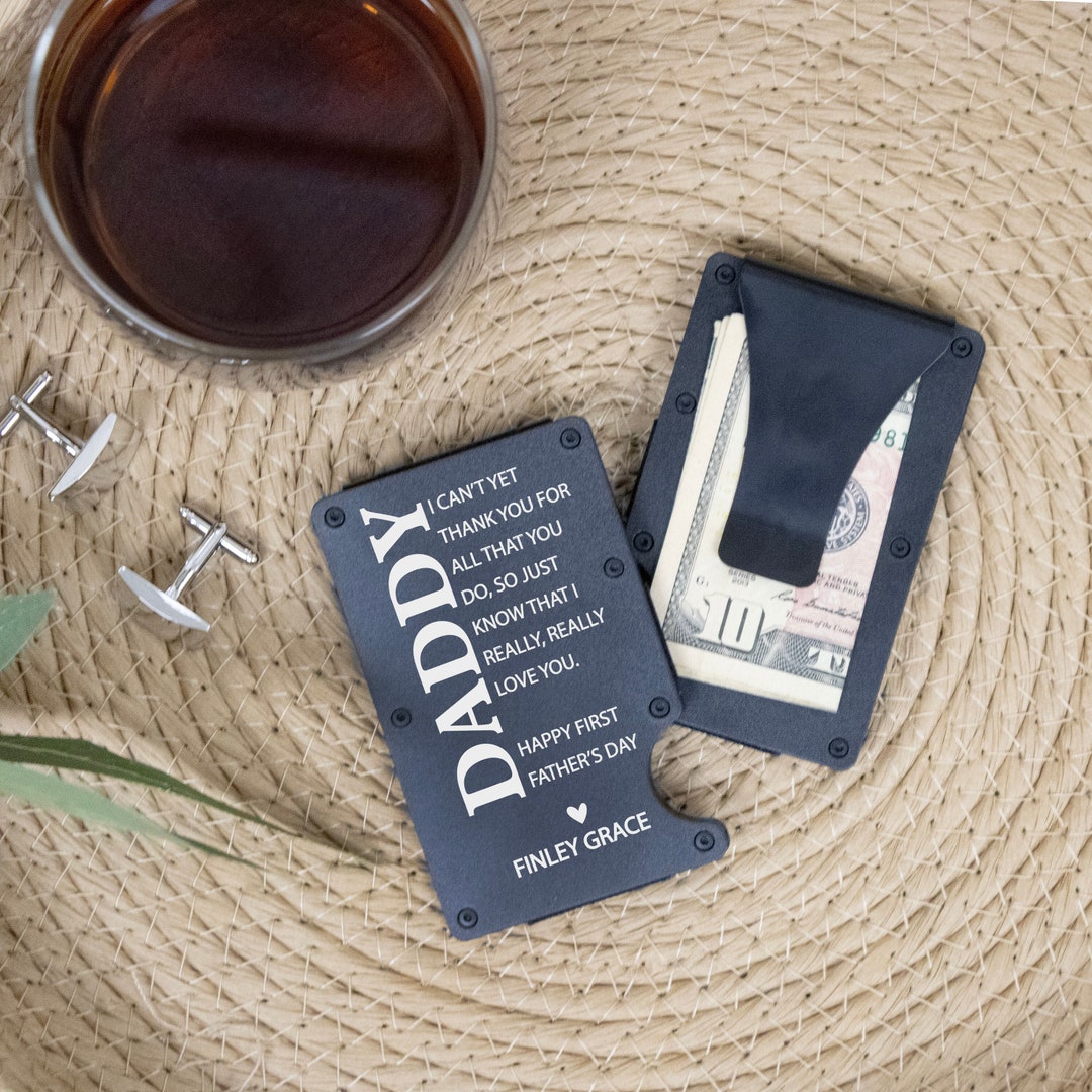 First Father's Day Gift First Father's Day Wallet for Dad Engraved ...