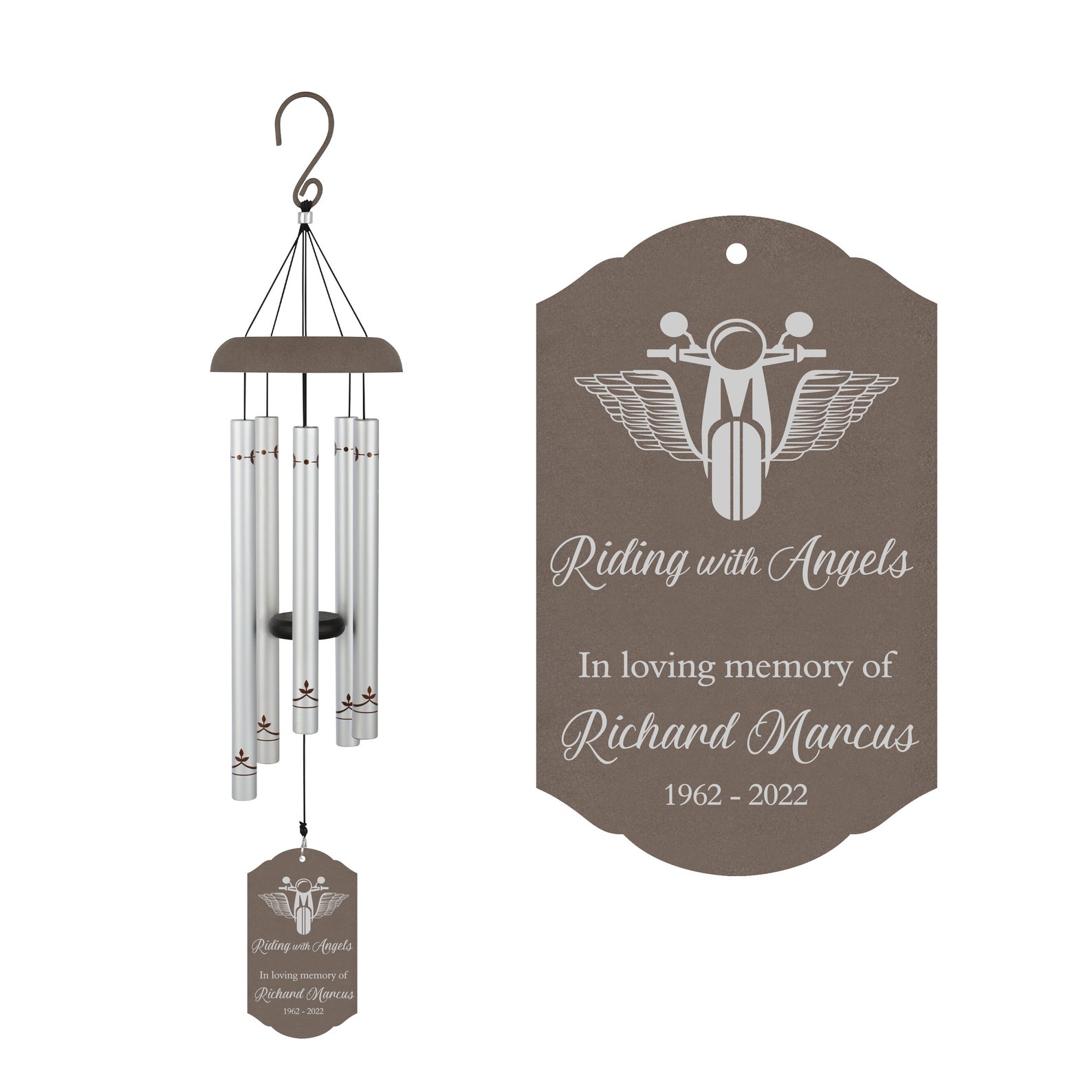 Motorcycle Memorial Wind Chime | Riding With Angels Memorial Wind Chime ...