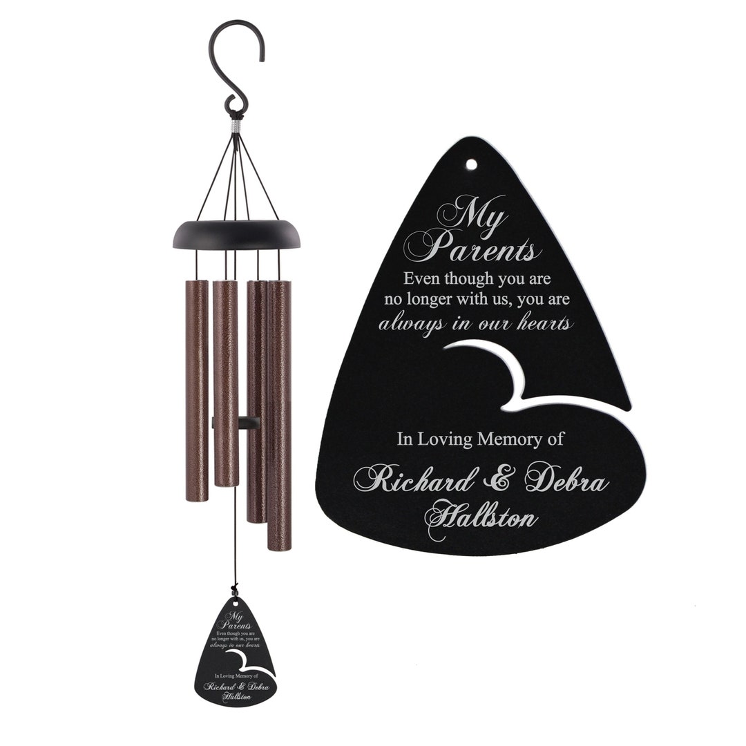 Parents Memorial Wind Chime Personalized | Mom & Dad Sympathy Wind ...