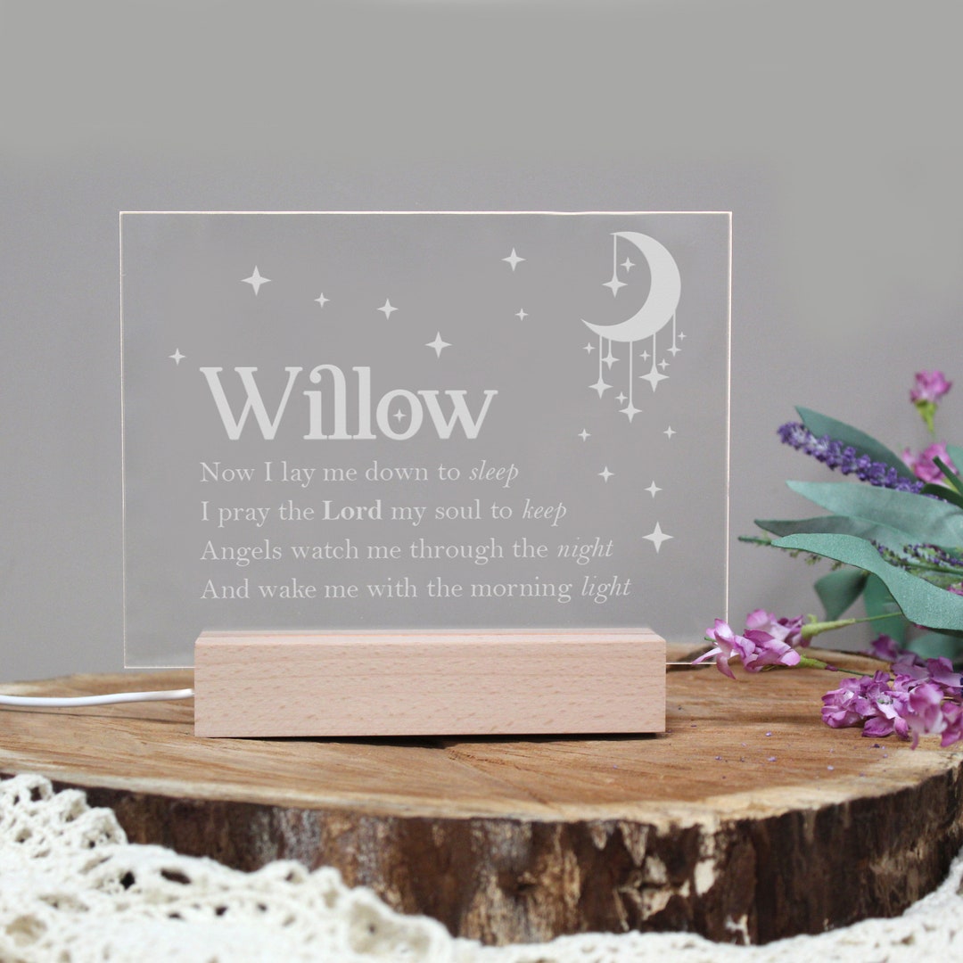 Bedtime Prayer LED Light Religious Light Decor for Nursery Birthday ...