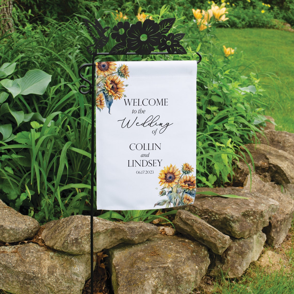 Wedding Welcome Flag | Personalized Welcome to Wedding Yard Flag ...