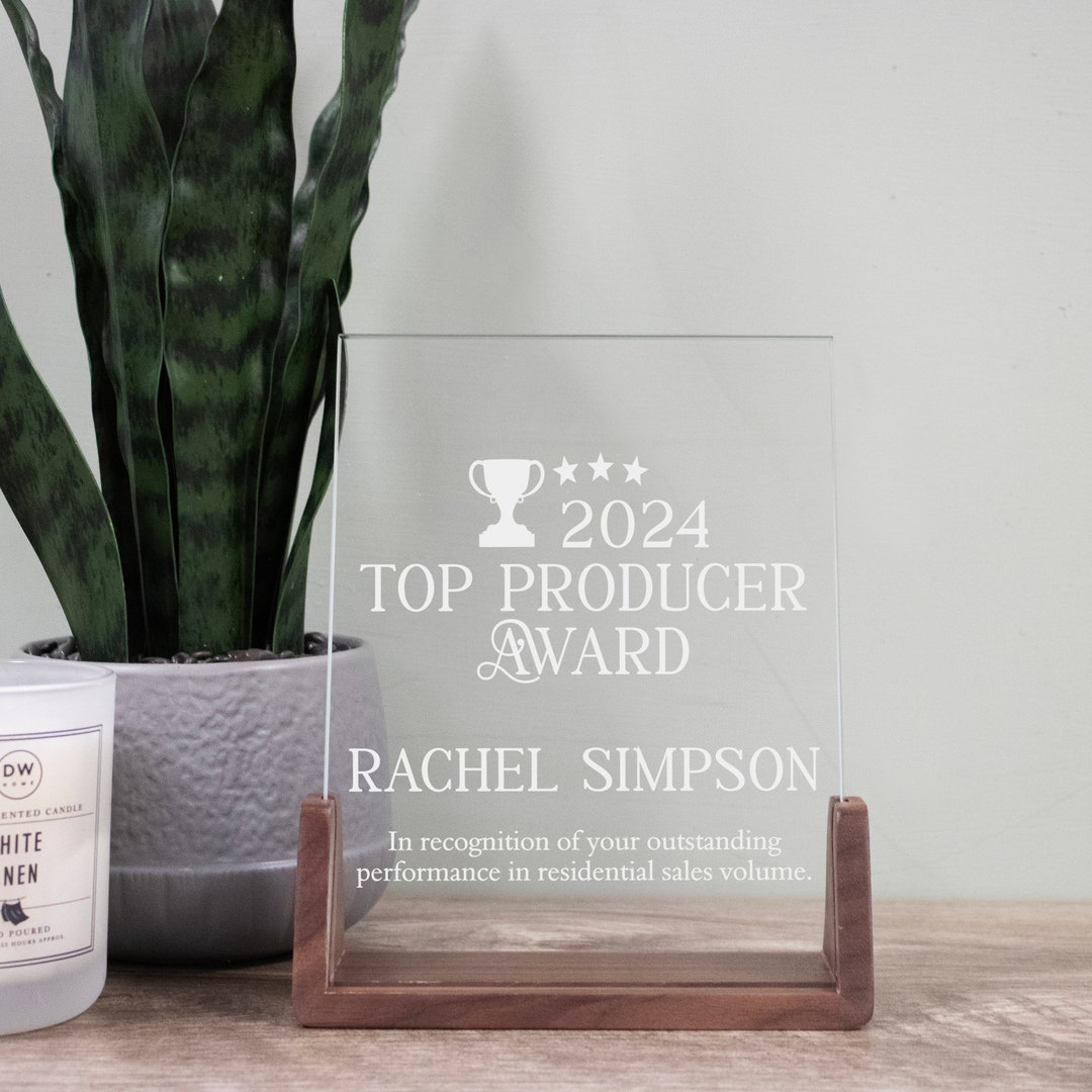 Personalized Service Award Plaque Top Producer Award Plaque Engraved ...