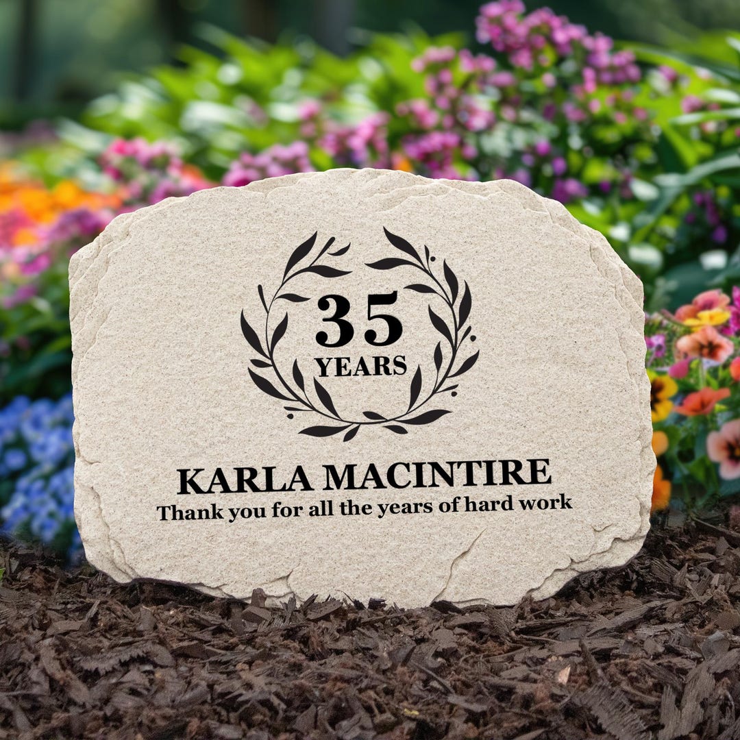 Personalized Retirement Garden Stone | Retirement Years Garden Gift ...