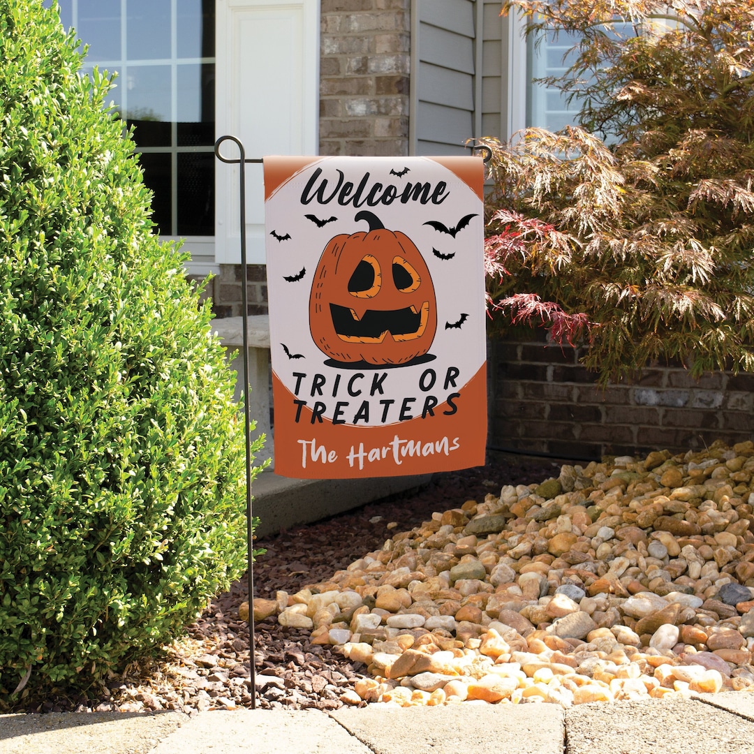 Welcome Trick or Treaters Sign Custom Trick or Treaters Halloween Flag ...