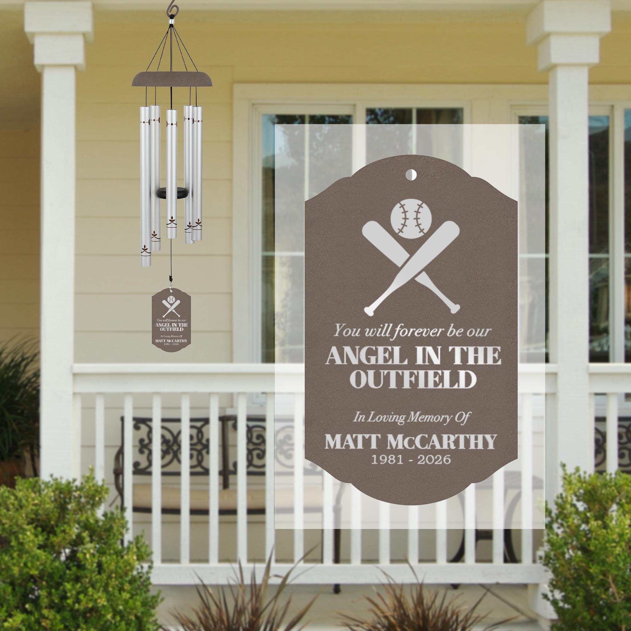 Baseball Memorial Wind Chime | Angel in Outfield Memorial Gift ...