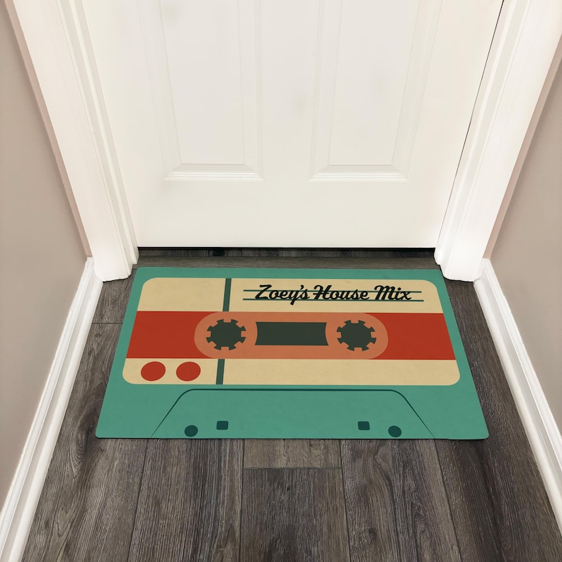 Mixed Tape Welcome Mat | Personalized Mixtape Mat | Unique Mancave ...