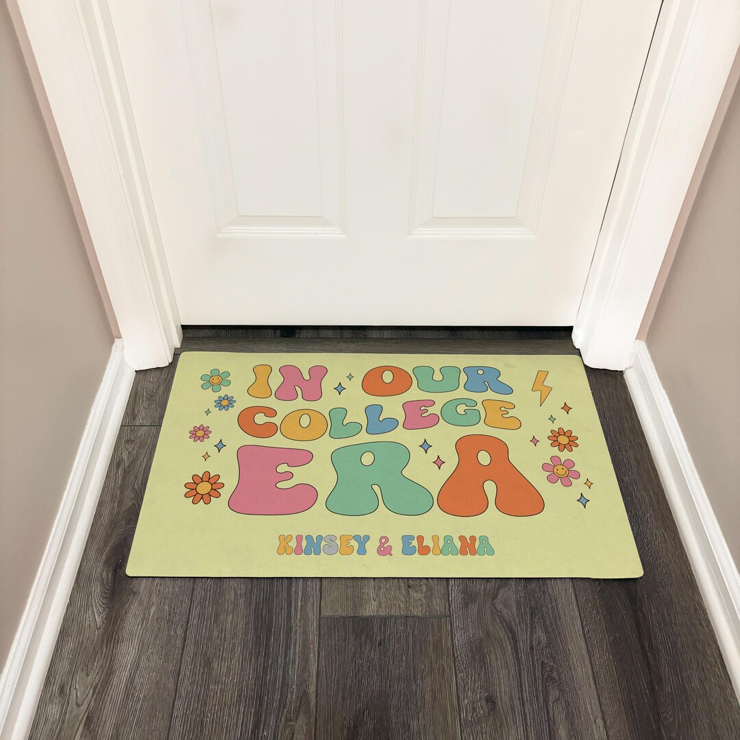 Dorm Room Decor | Dorm Room Welcome Mat | in Our College Era Decor ...