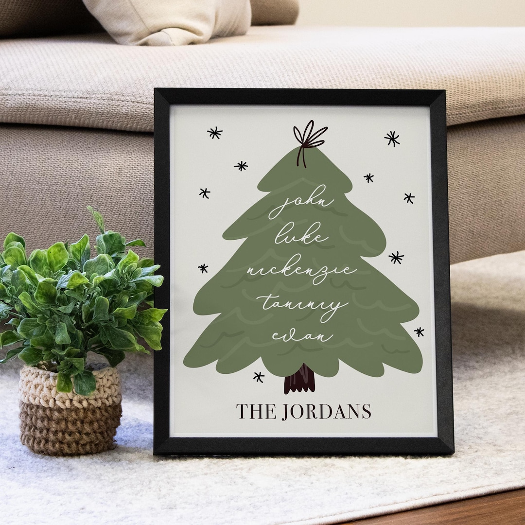 Family Names Christmas Wall Sign | Grandchildren Names Wall Sign ...