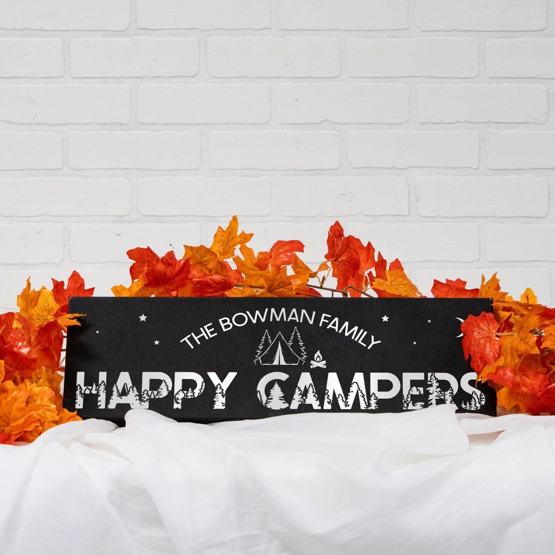 Personalized Happy Campers Wall Sign Camping Wall Art Cabin Gift Camp ...
