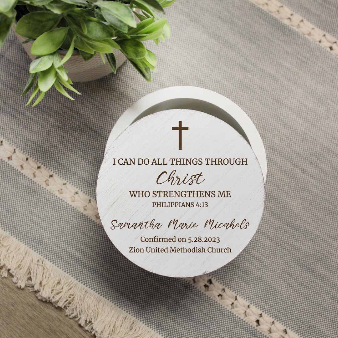 Confirmation Keepsake Box Christ Who Strengthens Me Confirmation Gift ...