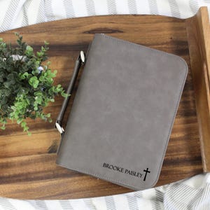 Personalized Cross Bible Cover | Vegan Leather Bible Case With Name ...