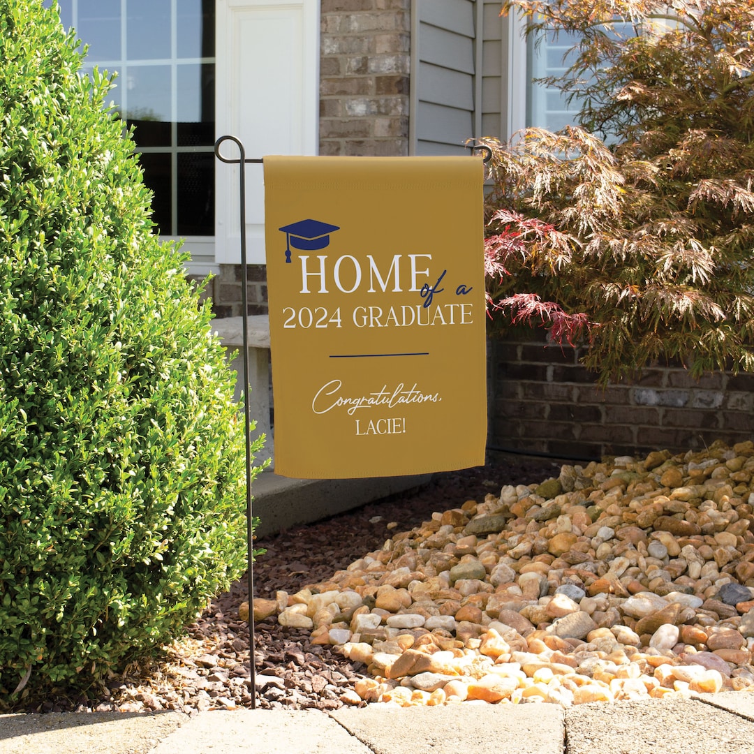 Graduation Party Sign Graduation Garden Flag Personalized Home of 2024 ...