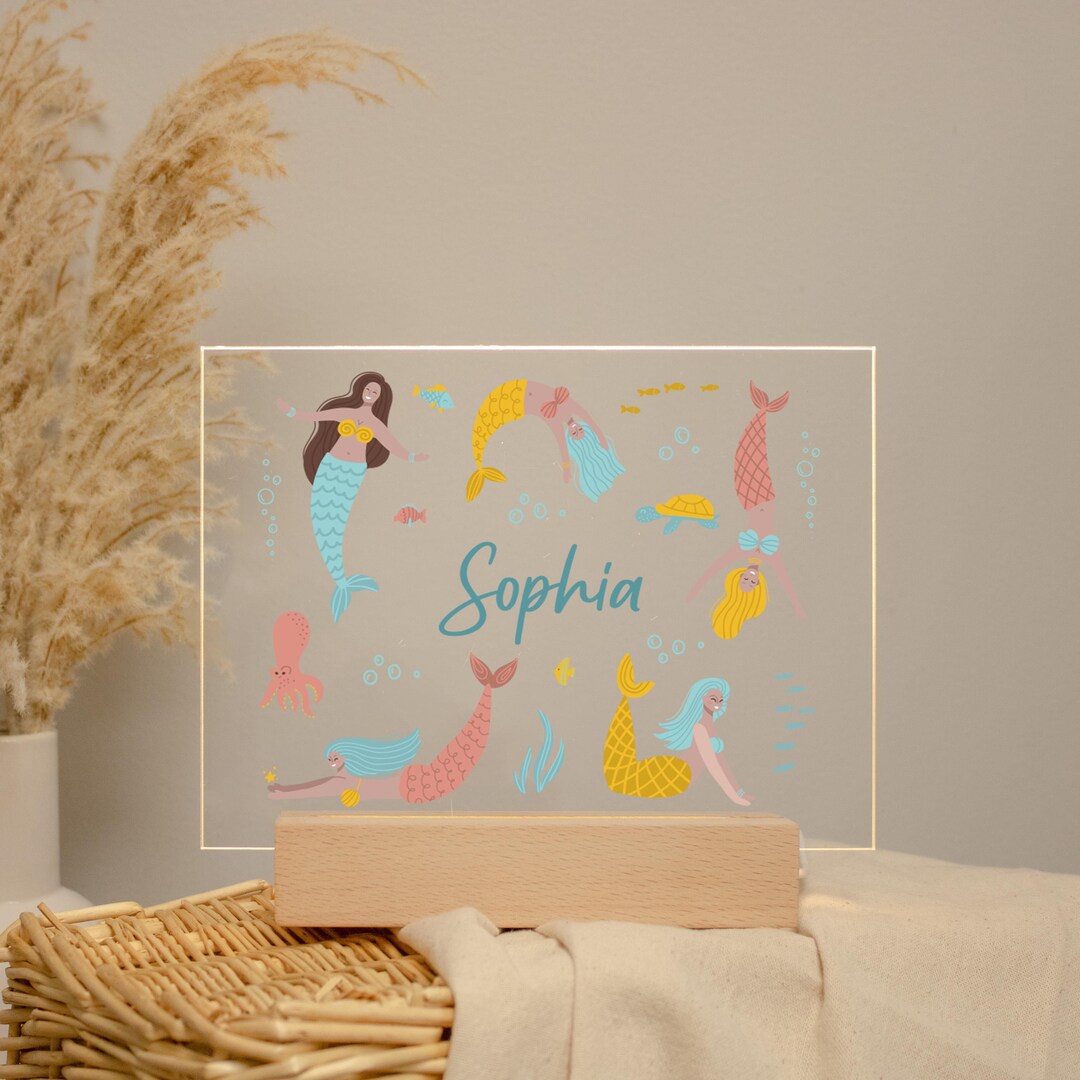 Personalized Mermaid LED Light | Mermaid Night Light | Mermaid Room ...