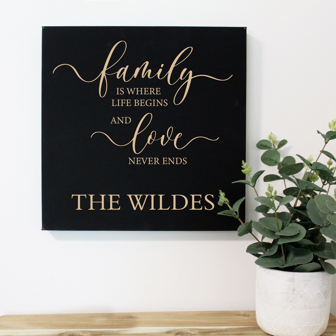 Personalized Family Sign | Family Love Wall Sign | Family Wood & Vegan ...