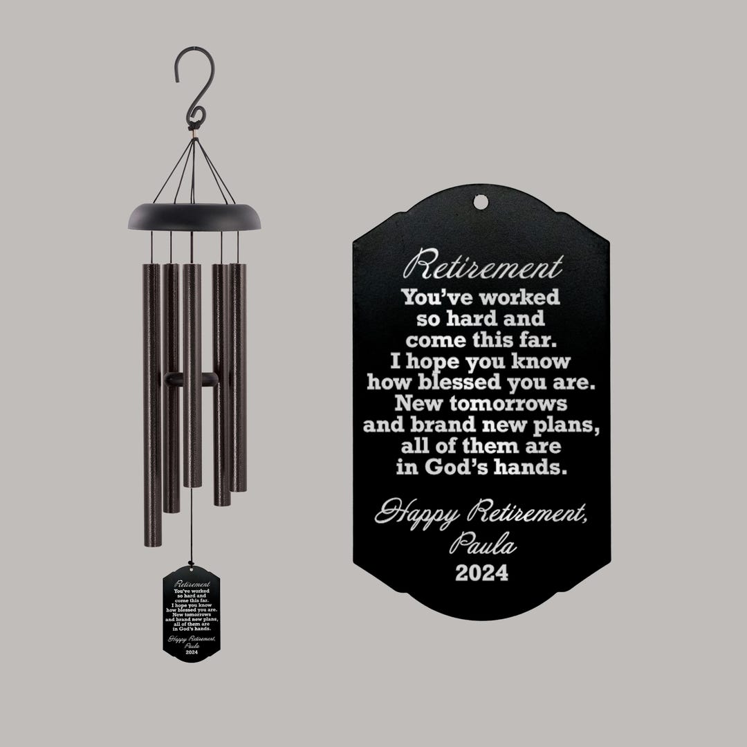 Retirement Gift for Coworker | Retirement Wind Chime | Retirement Gift ...