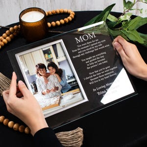 Mother Memorial Picture Frame | Mom Memorial Poem Gift | Loss of Mother ...