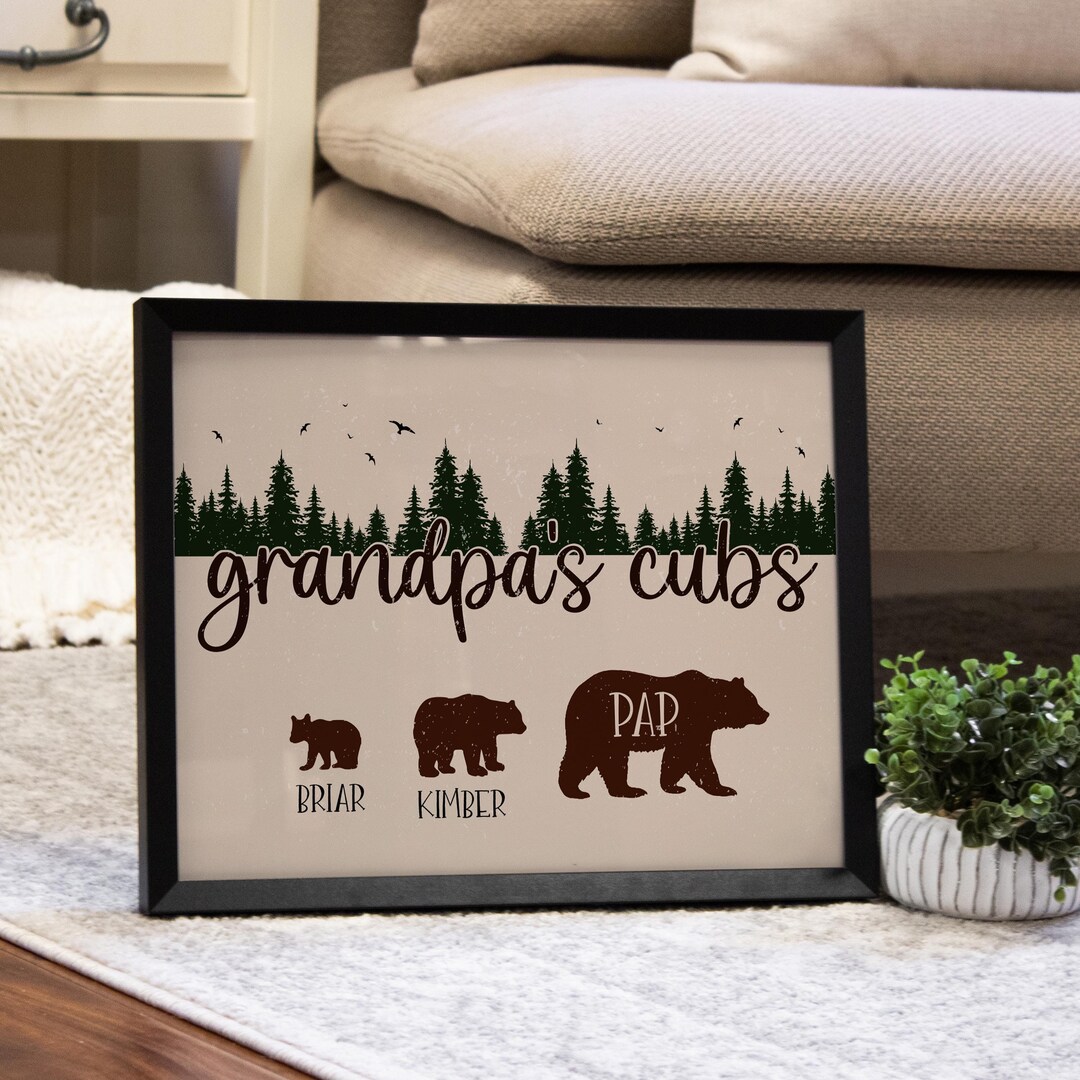 Father's Day Grandpa Wall Art | Personalized Grandpa's Cubs Gift From ...