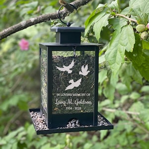 In Loving Memory Memorial Bird Feeder | Memorial Garden Decor | Custom ...