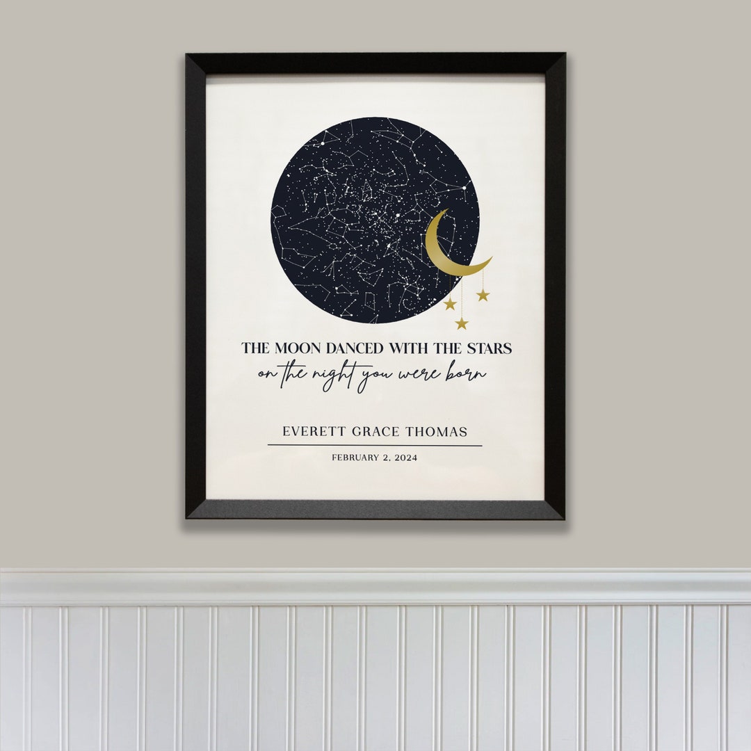 Custom Nursery Sign | the Night You Were Born Star Map Sign ...