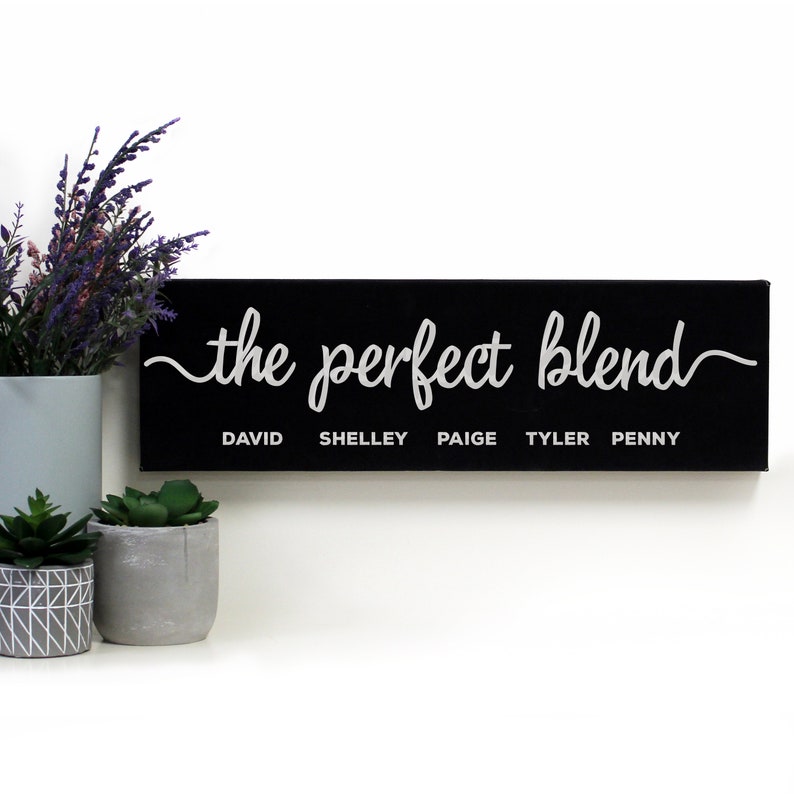 The Perfect Blend Wall Sign Personalized Blended Family Sign | Etsy