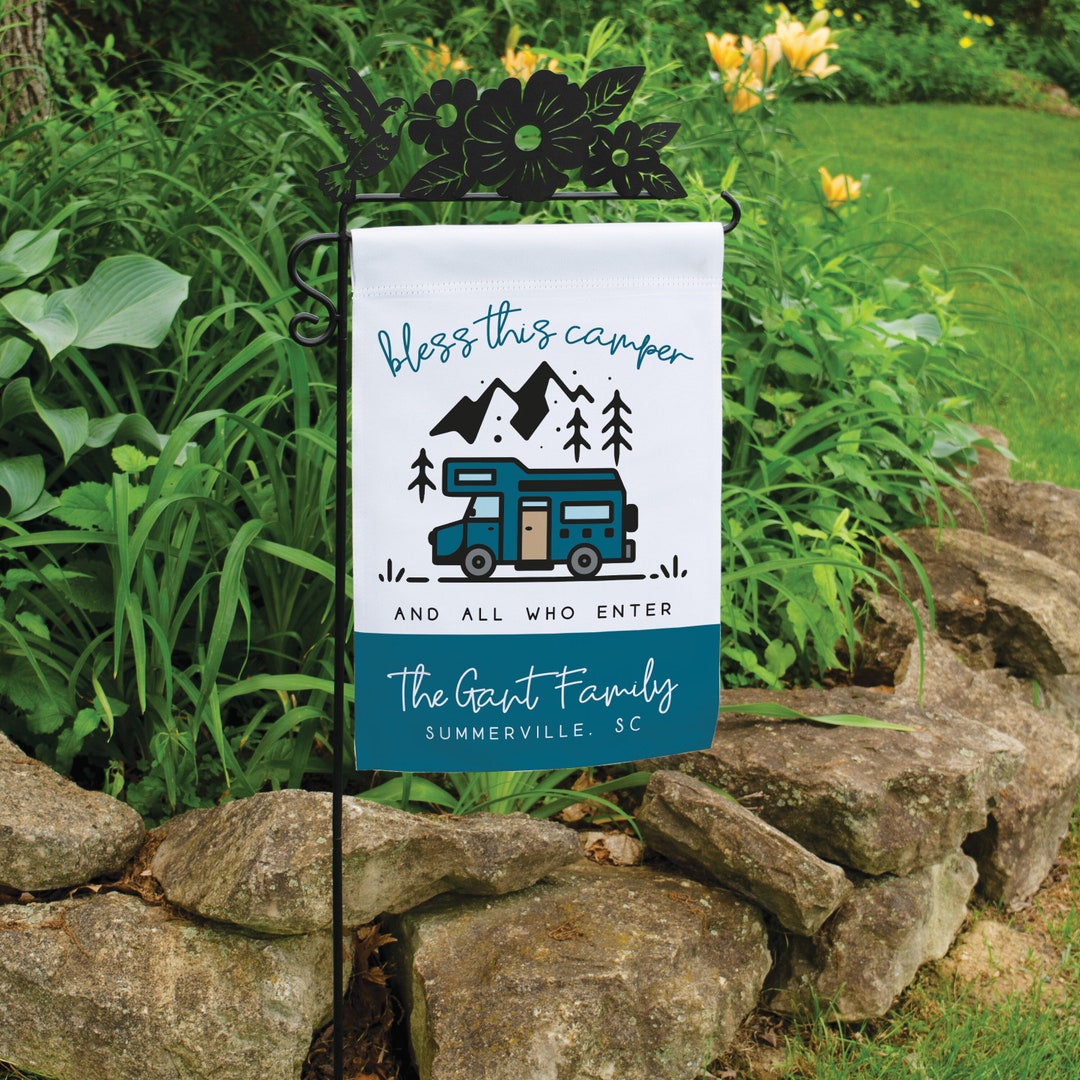 Bless This Camper Garden Flag | Personalized Camper Flag | Camping ...