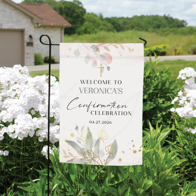 Confirmation Party Sign | Personalized Confirmation Party Garden Flag ...
