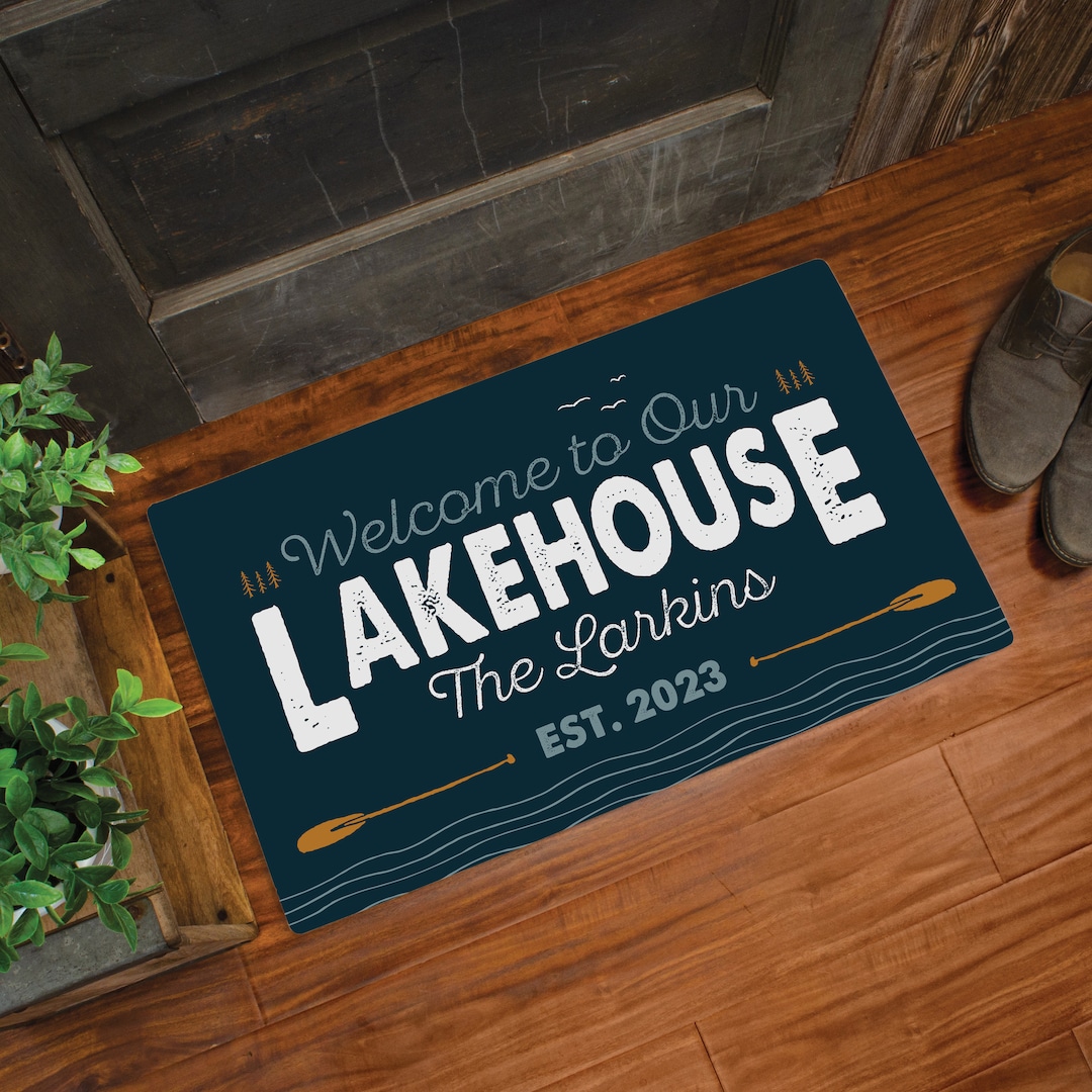 Lake House Welcome Mat | Personalized Lakehouse Doormat | Welcome to ...
