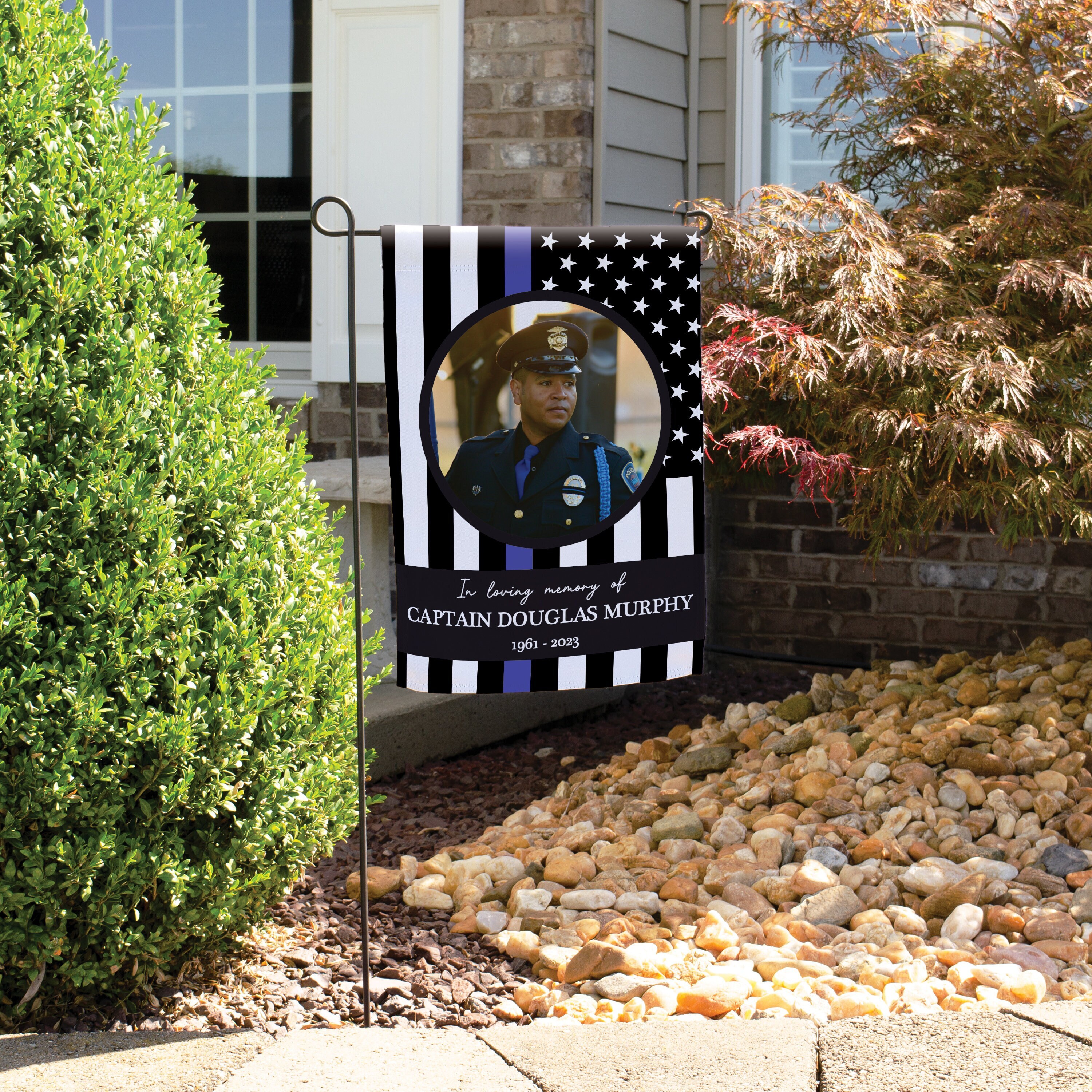 Police Memorial Garden Flag | Police Officer Yard Flag | Police ...