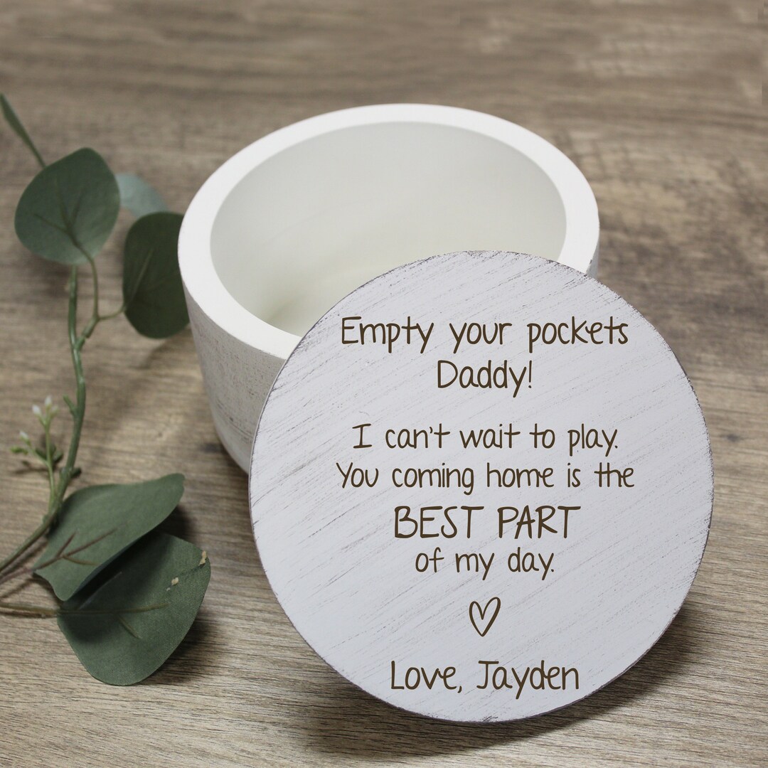 Empty Your Pockets Daddy Trinket Box Bedside Box for Dad 2024 Fathers ...