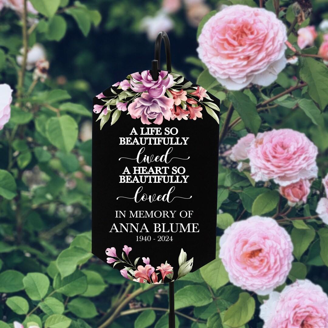 Personalized Memorial Garden Stake | Memorial Garden Decor | Cemetery ...