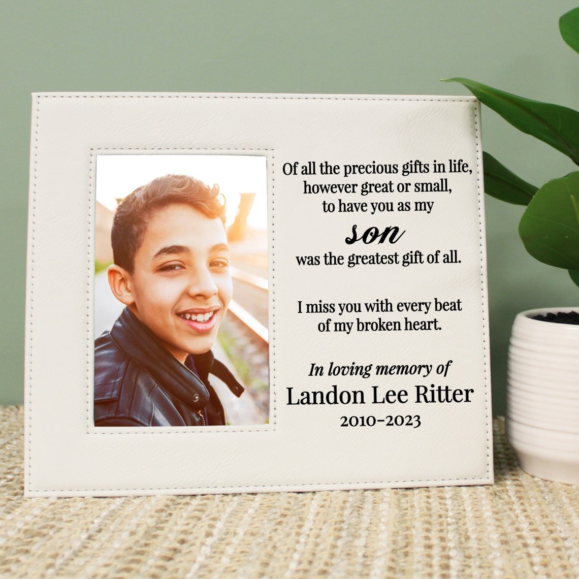 Son Memorial Picture Frame Personalized Son Sympathy Gift - Etsy