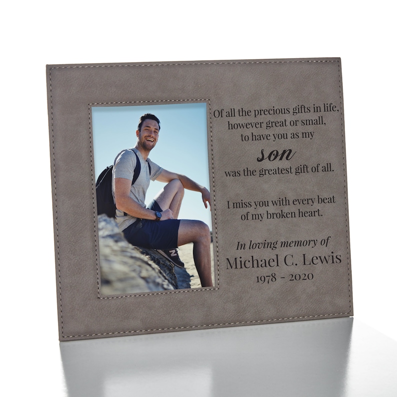 Son Memorial Picture Frame | Personalized Son Sympathy Gift | Son ...