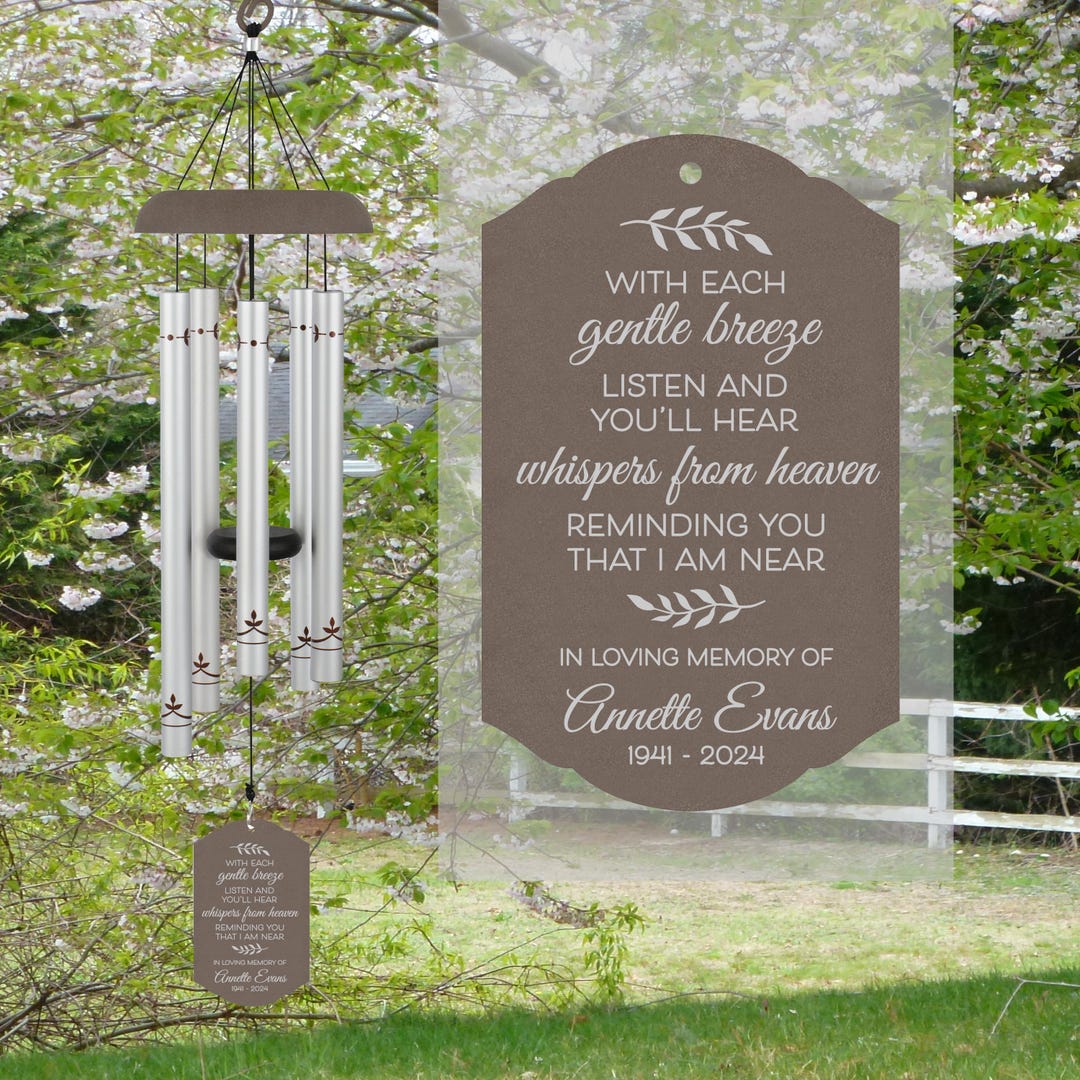 Sympathy Gift Wind Chime Whispers From Heaven Wind Chime Custom ...