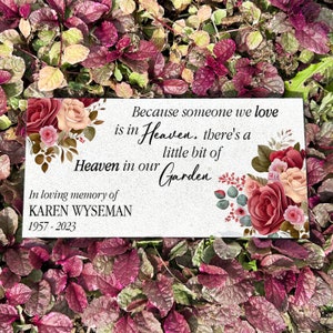 Heaven in Garden Memorial Stone Someone We Love is in Heaven Sympathy ...
