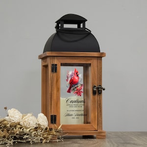 Cardinal Memorial Lantern | Personalized Sympathy Lantern With Red ...