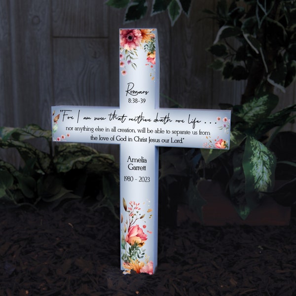 Solar Memorial Cross - Etsy