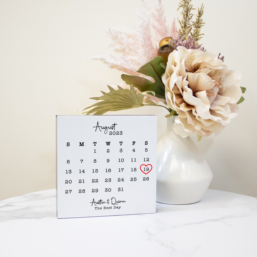 Wedding Date Calendar Sign Personalized Wedding Sign Personalized ...