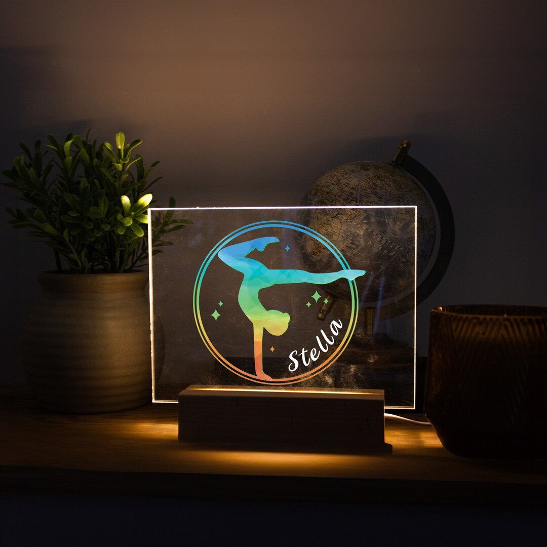 Personalized Gymnastics LED Light | Gymnast Night Light | Gymnastics ...