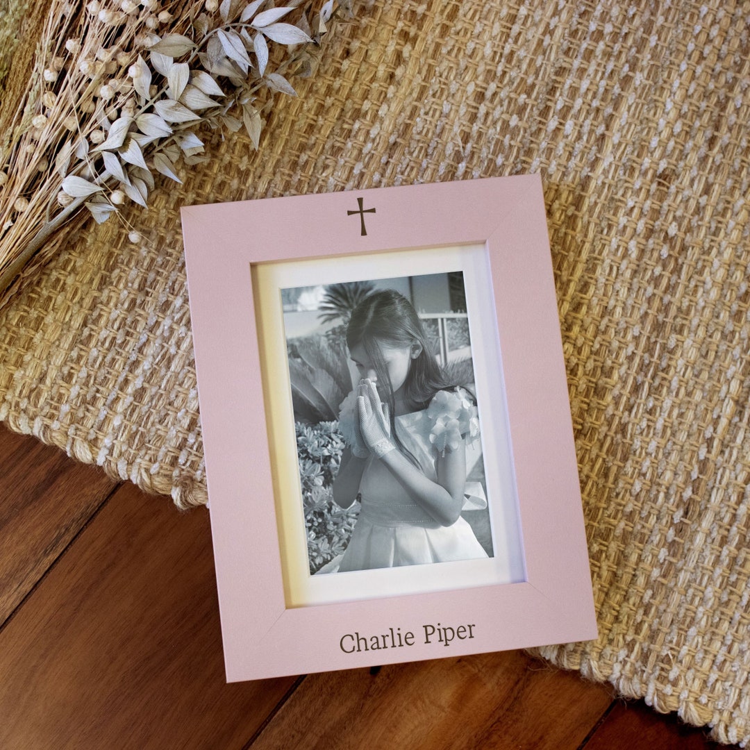 Personalized Cross Picture Frame Custom Baptism Picture Frame ...